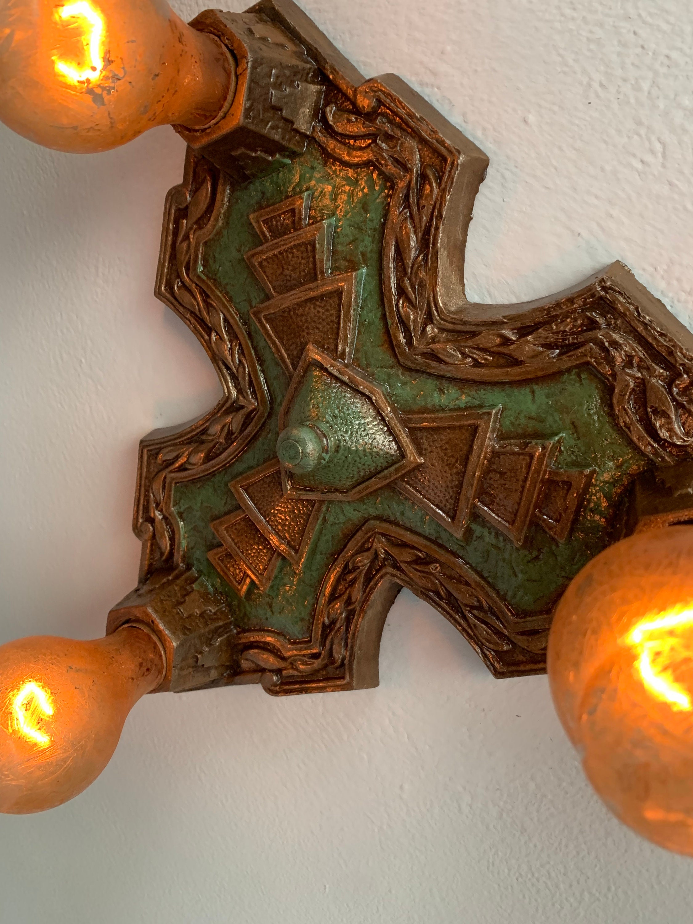 Antique Art Deco Flush Mount Ceiling Light Fixture, 1910's Merkel ...