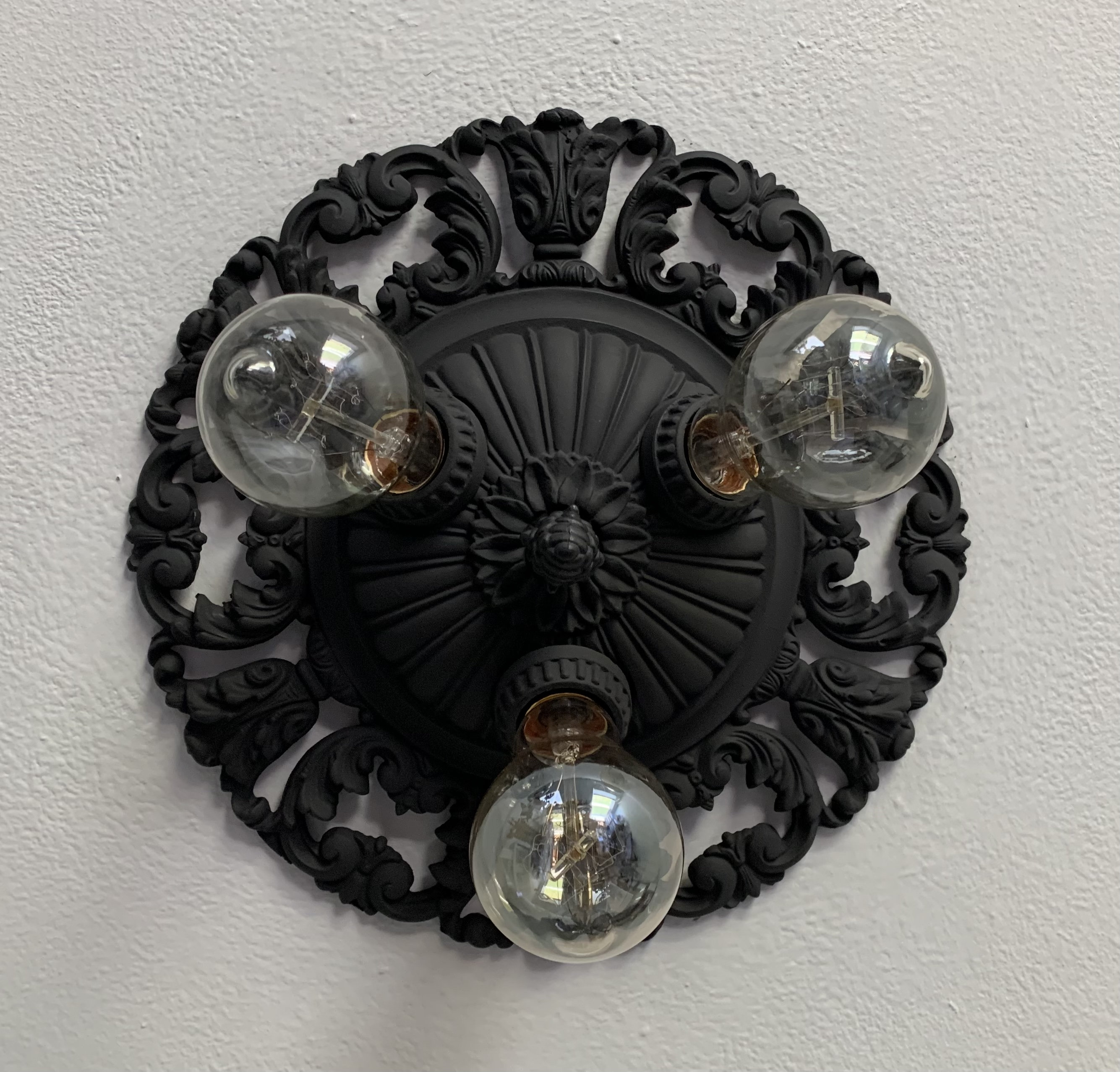 Farmhouse Flush Mount Bulb-Thru-Base Ceiling Light Fixture, Refinished ...