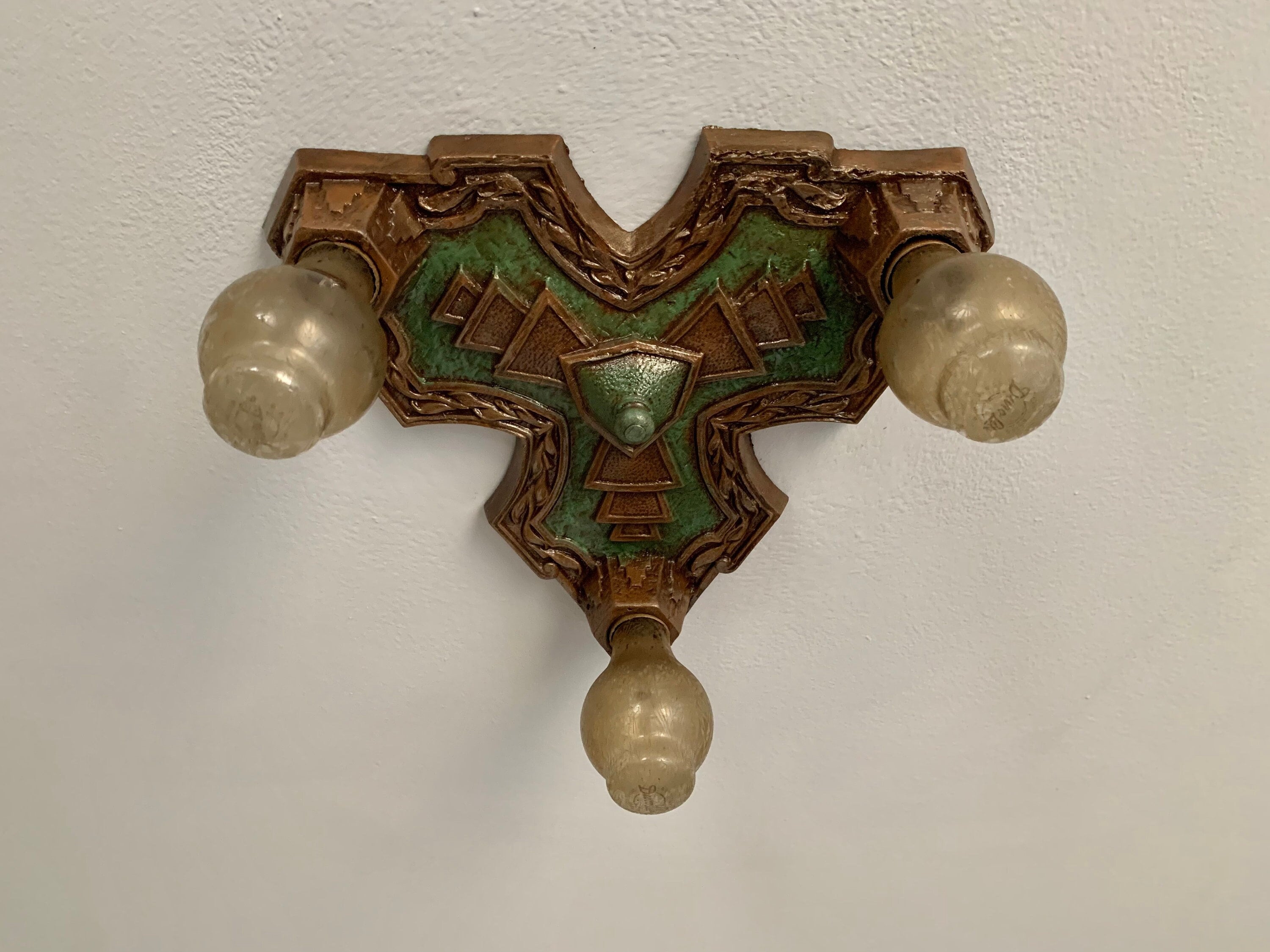 Antique Art Deco Flush Mount Ceiling Light Fixture, 1910's Merkel ...