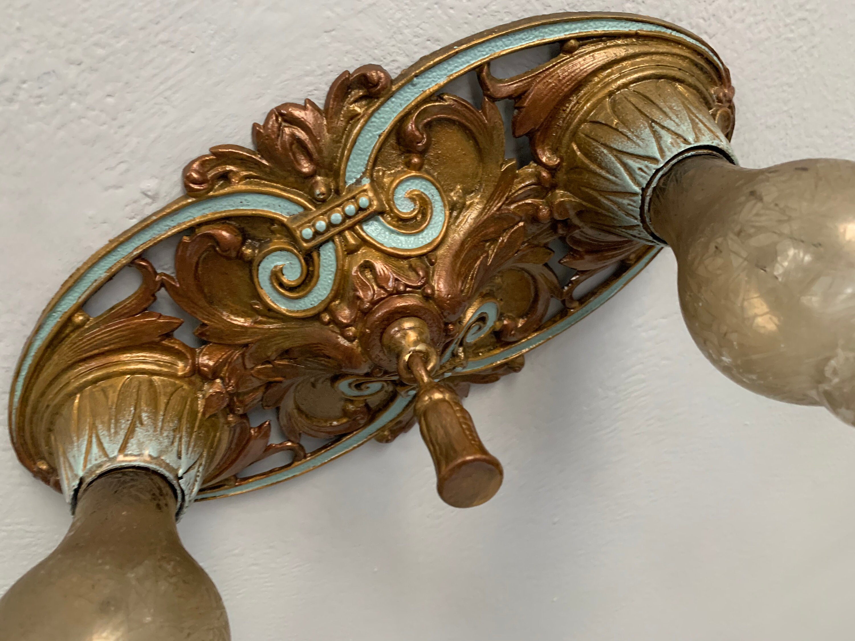 Antique Art Deco Flush Mount Ceiling Light Fixture, 1910's Merkel ...