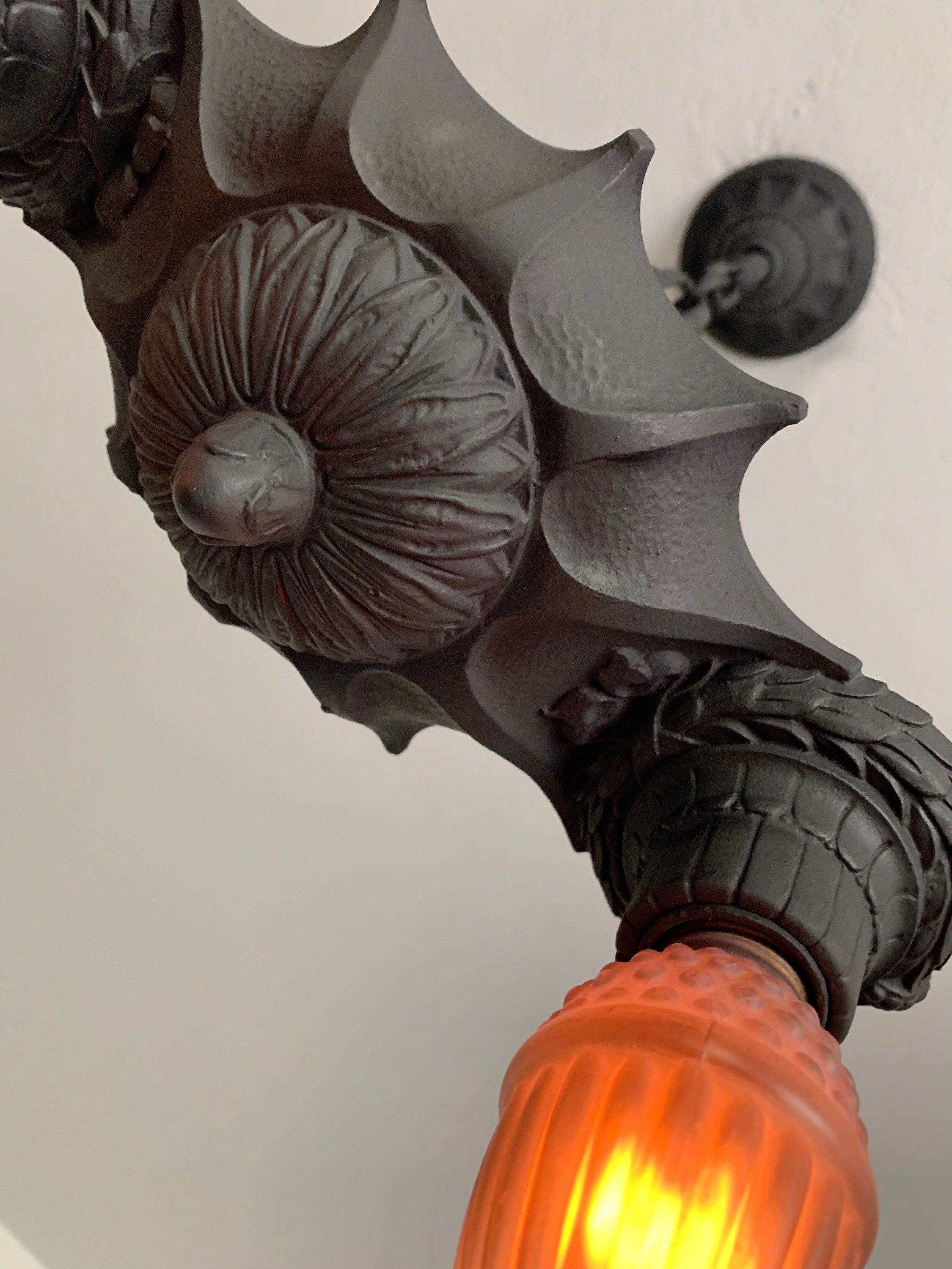 Farmhouse Hanging Cast Iron Ceiling Light, 1920's Art Deco, Markel Web ...
