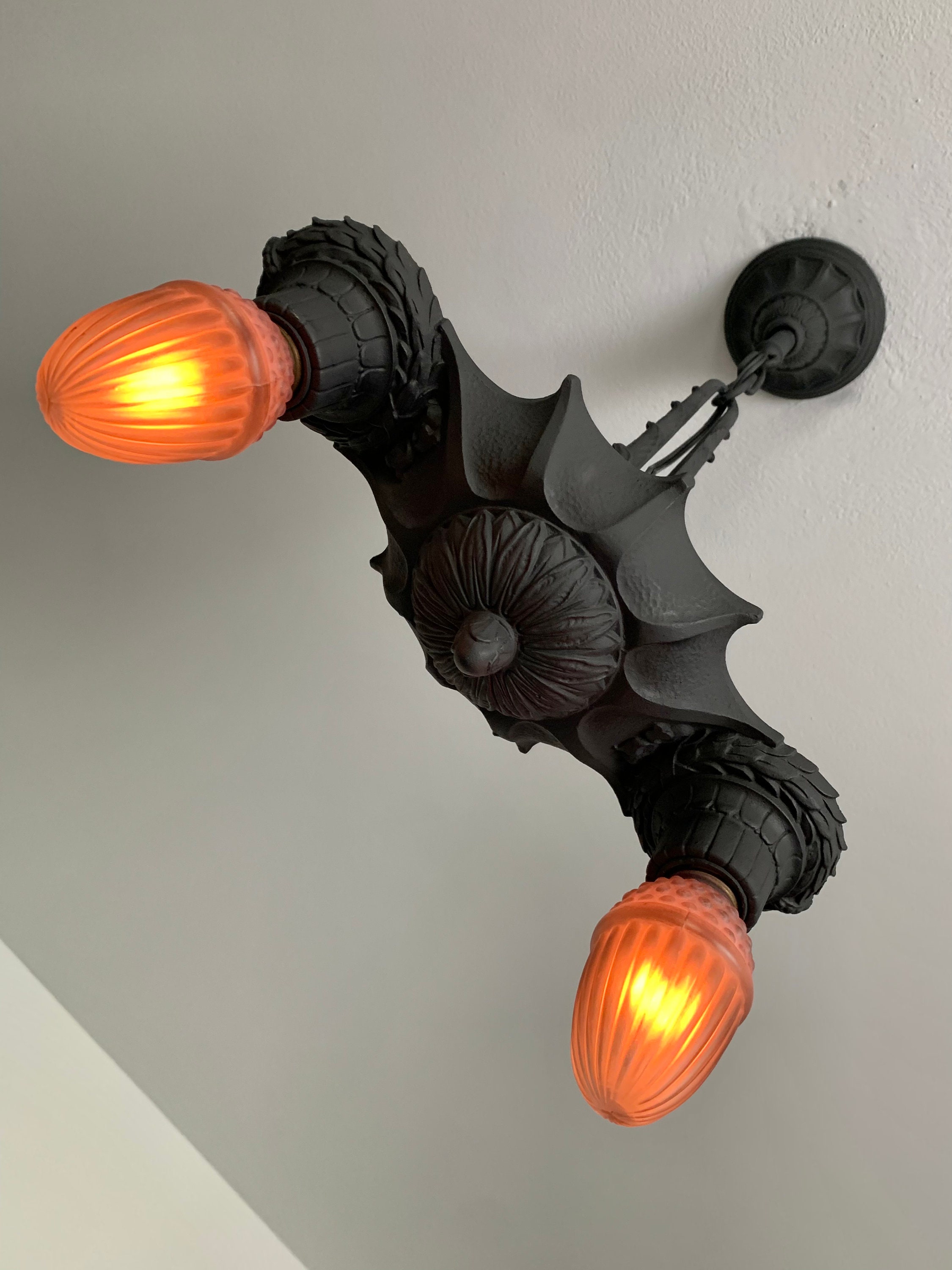 Farmhouse Hanging Cast Iron Ceiling Light, 1920's Art Deco, Markel Web ...