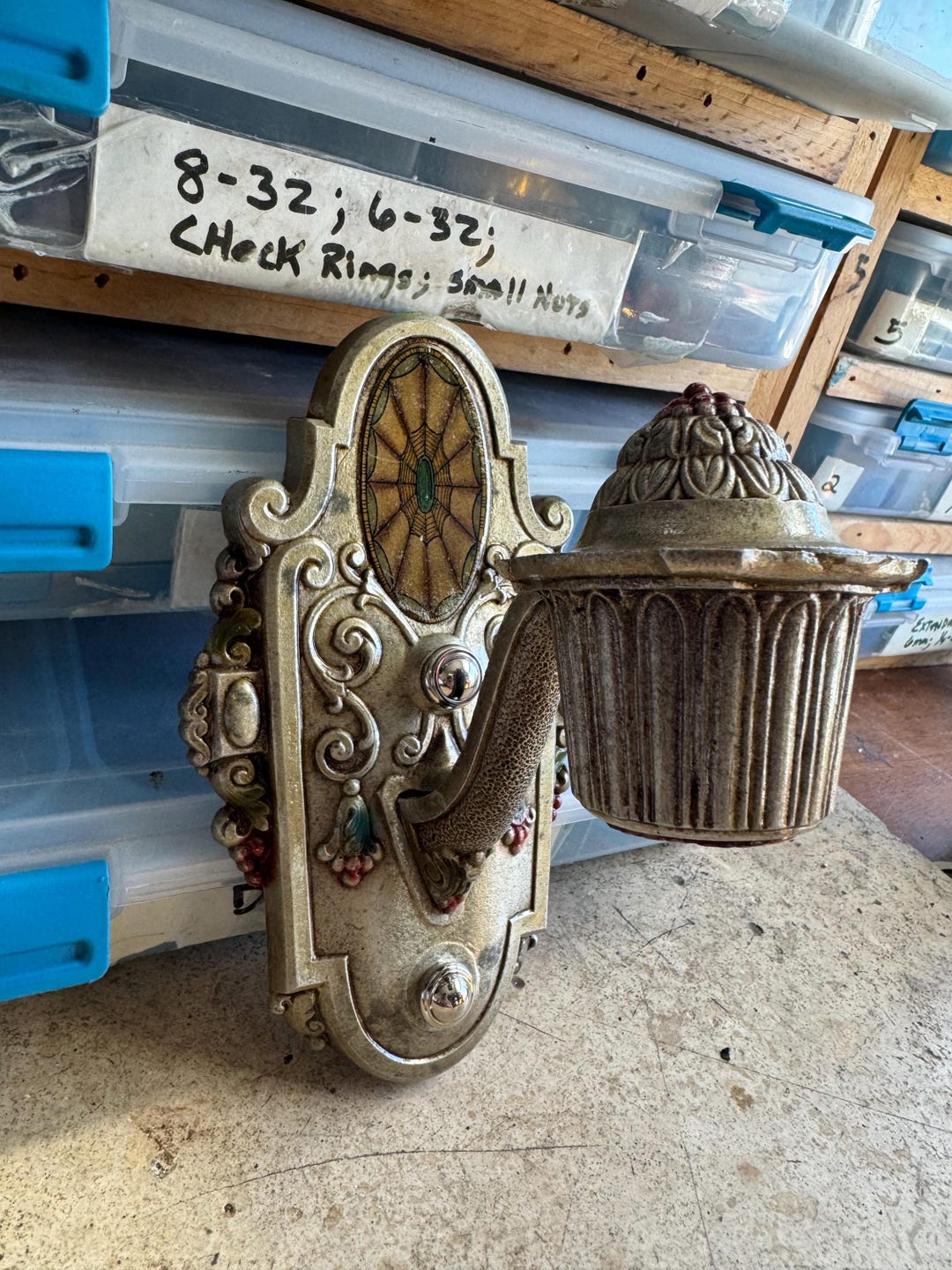 Antique Wall Sconce, 1910's Riddle Company, Original Multi-color Decor ...