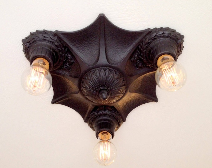Flush Mount Cast Iron Ceiling Light, 1920's Art Deco, Markel Web Design ...