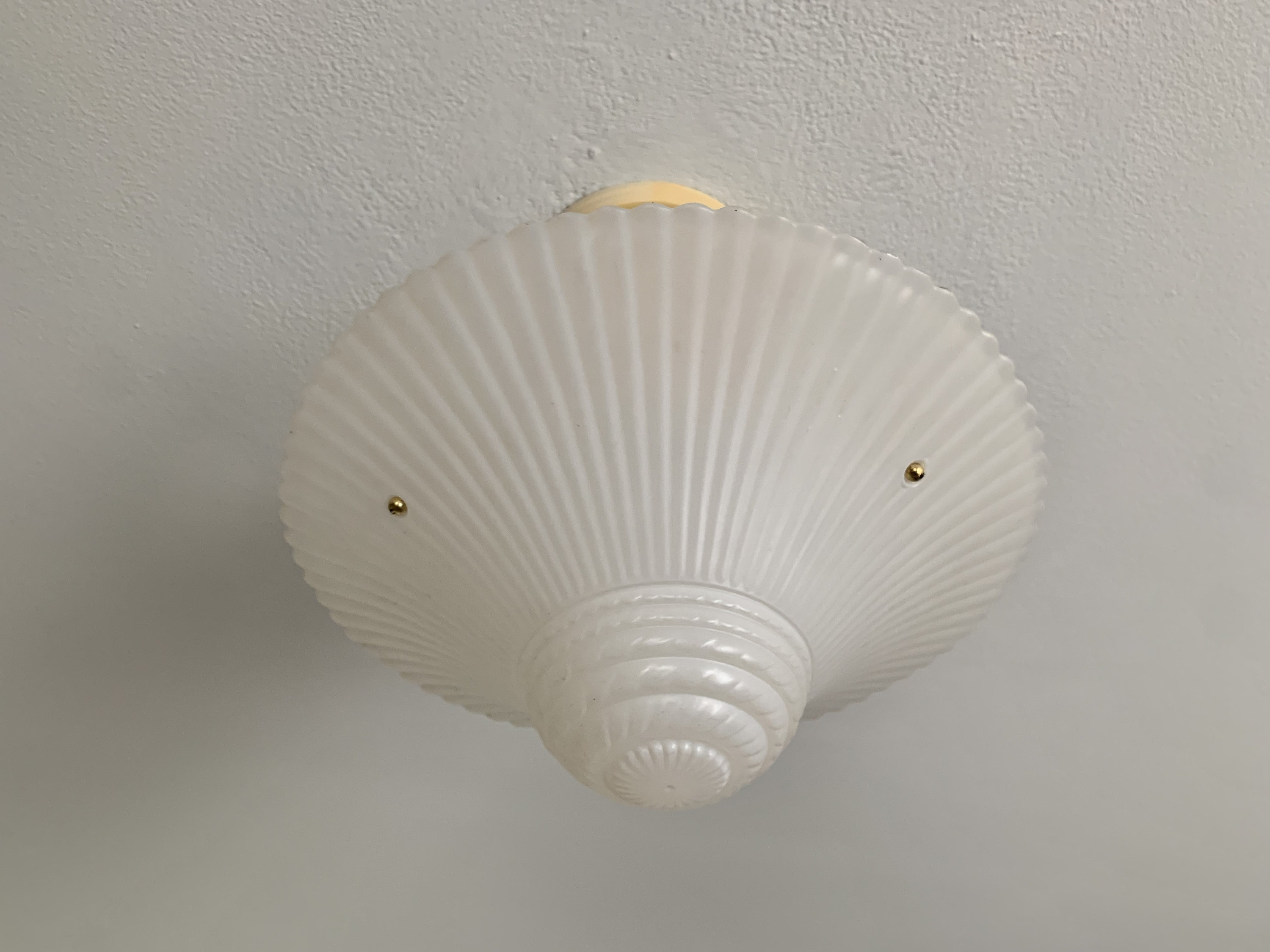 3 Chain Semi Flush Ceiling Light, 1930's White Art Deco, Rewired and ...