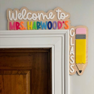 Classroom Doorframe Sign, Classroom Door Sign, Teacher Door Hanger Sign ...