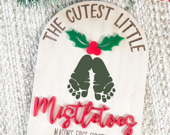 Mistletoes Baby Footprint Mistletoe Craft Baby's First Christmas Craft ...