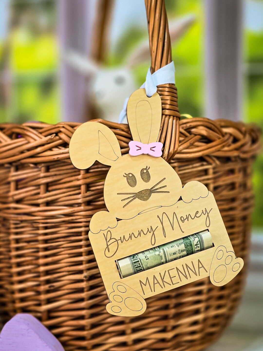 Bunny Money Holder, Easter Basket Money Holder, Easter Basket Gift Tag ...