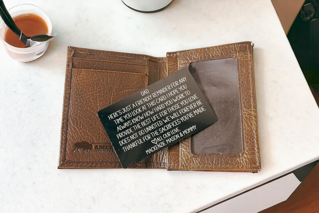Father's Day Wallet Insert, Wallet Message Card From Kids, Father's Day ...