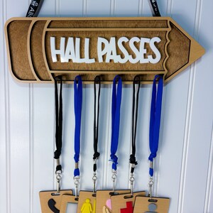 Teacher Hall Pass Hanger, Hall Pass Classroom Hanger, Hall Passes for ...