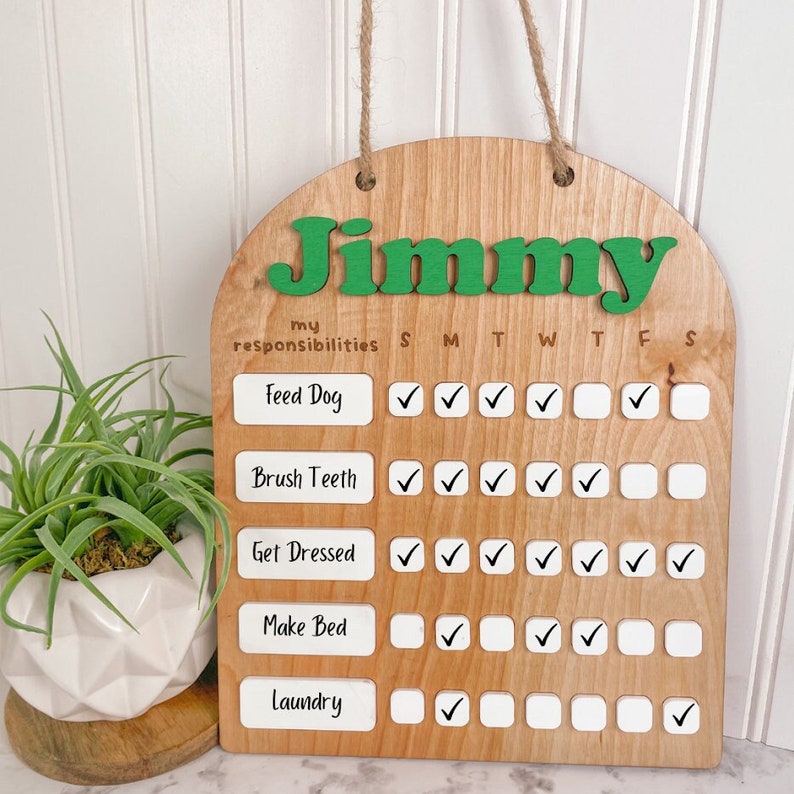 Chore Chart Chore Board Kids Wooden Dry Erase Chore Chart - Etsy