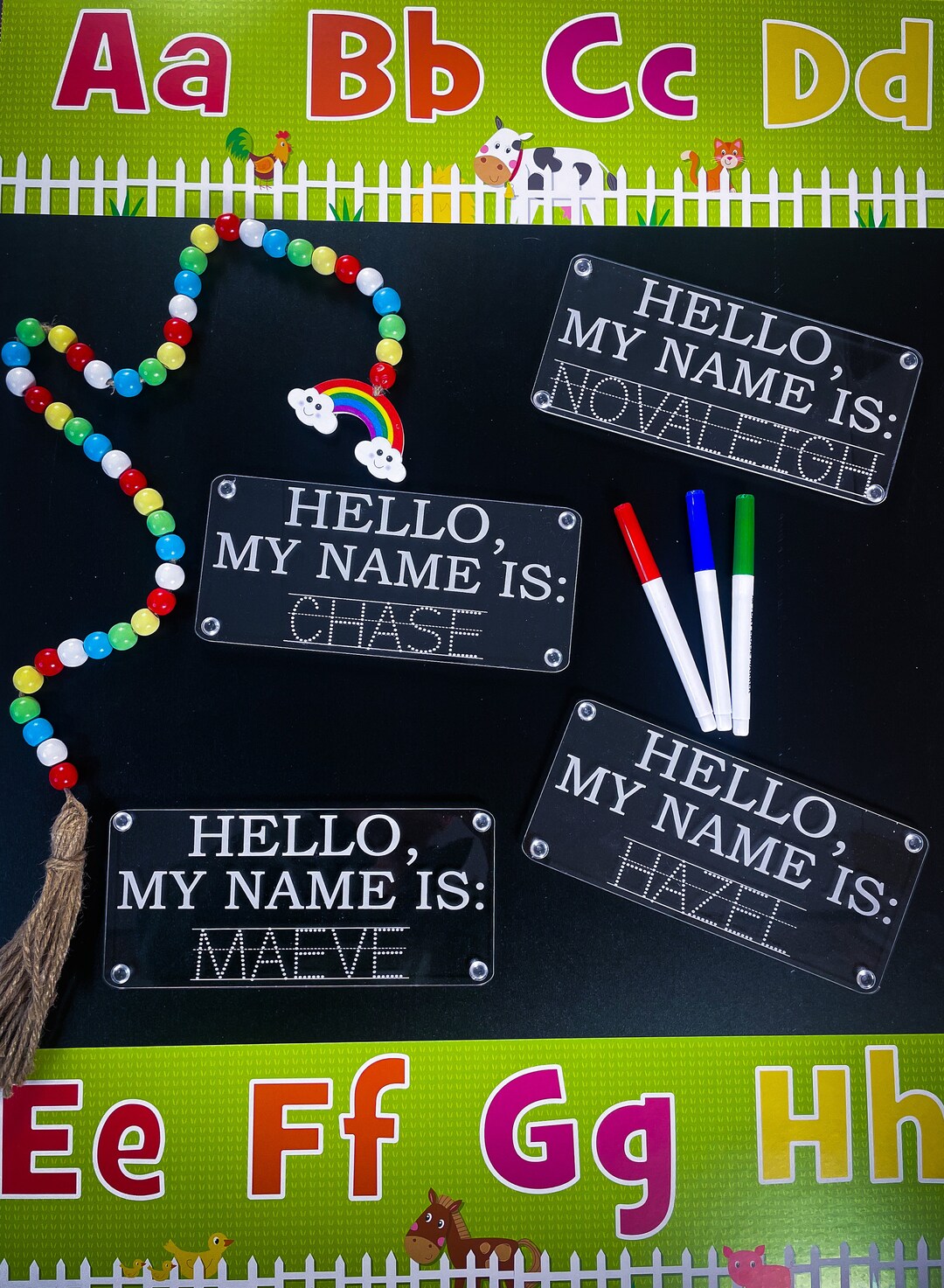 Name Tracing Practice Board, Dry Erase School Tool, Name Learning Board ...