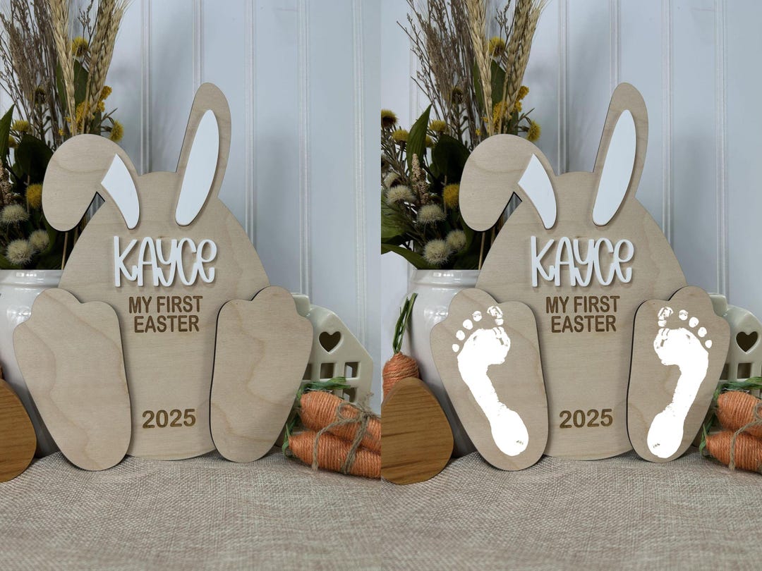 Baby's First Easter Keepsake, Easter Footprint Bunny Board, My First ...