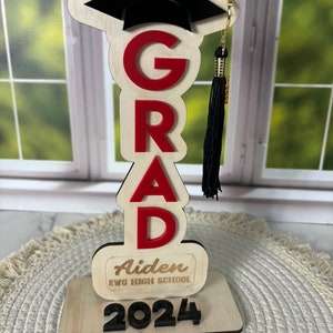 Graduation Tassel Stand, High School Grad Tassel Holder, Class of 2024 ...