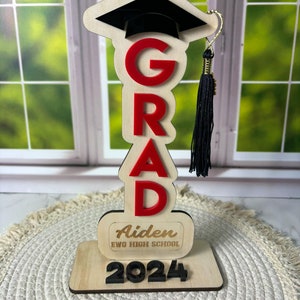 Graduation Tassel Stand, High School Grad Tassel Holder, Class of 2024 ...