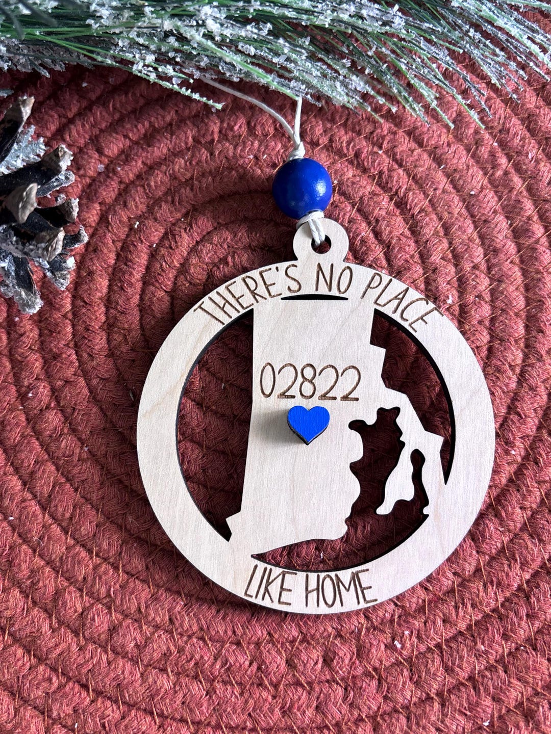 Rhode Island Ornament, Zip Code Holiday Ornament, No Place Like Home ...
