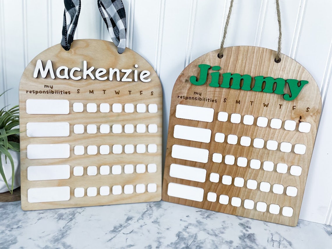 Chore Chart Chore Board Kids Wooden Dry Erase Chore Chart - Etsy