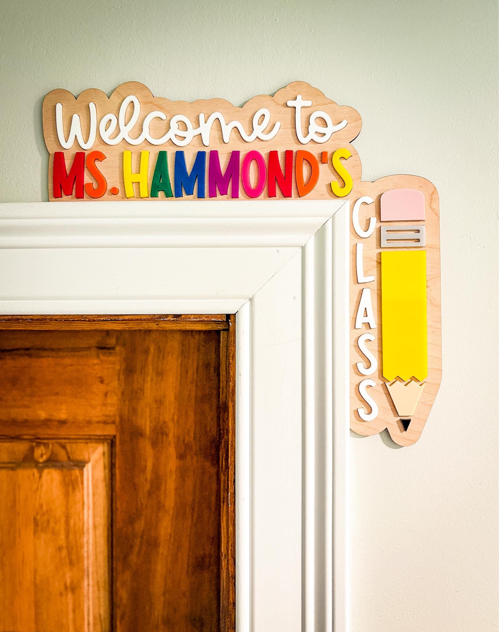 Classroom Doorframe Sign, Classroom Door Sign, Teacher Door Hanger Sign ...