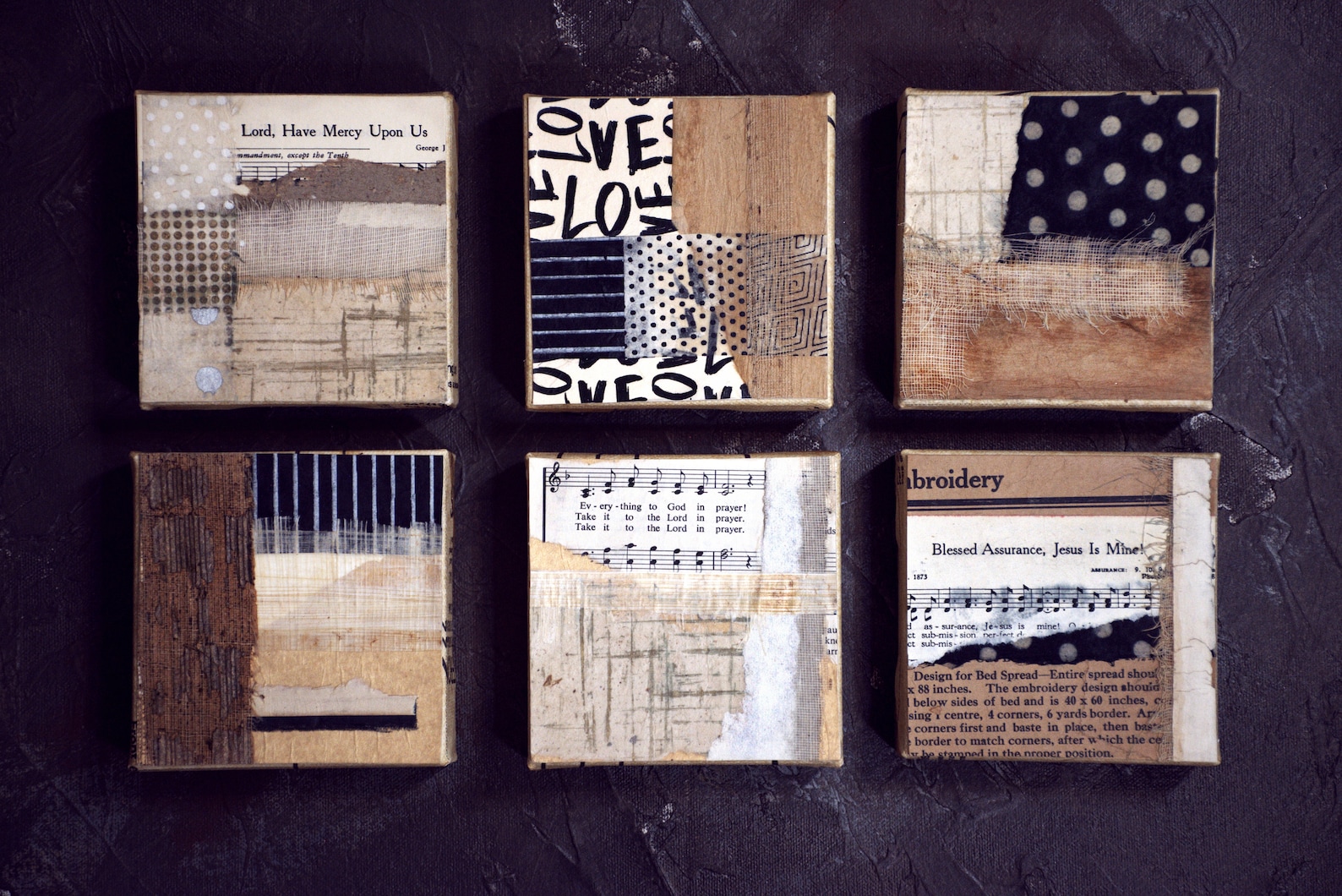 Mixed Media Collage * Set of Six Mini Collages * Christian Art * OOAK ...