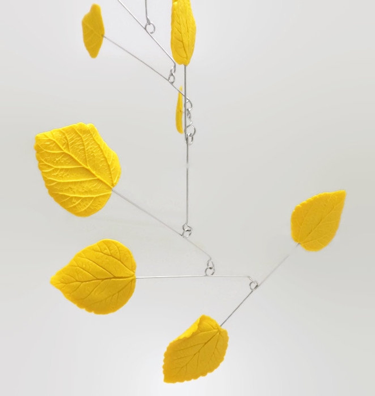 Leaf Mobile Mobile Yellow Leaf Modern Kinetic Mobile Modern | Etsy