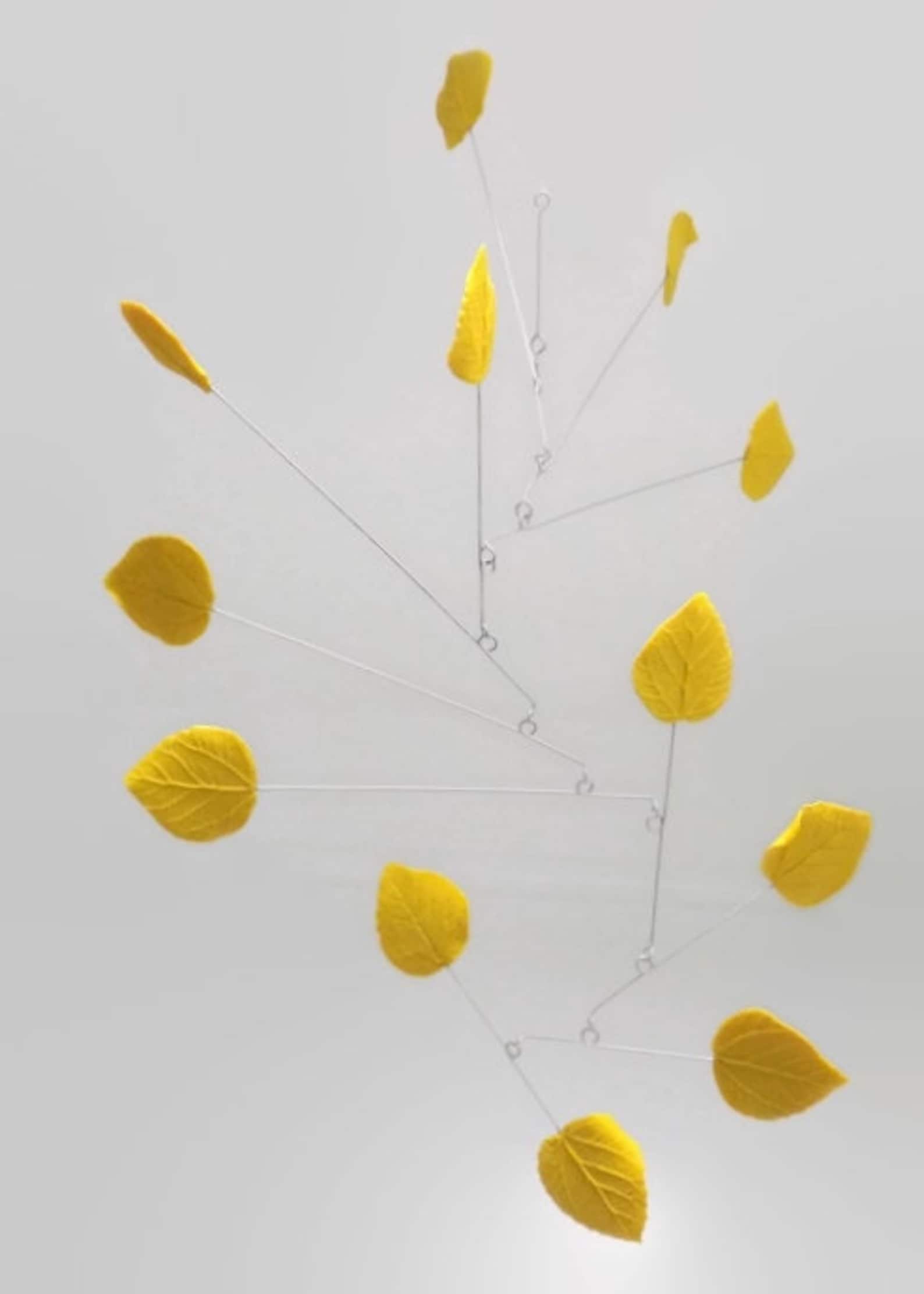Leaf Mobile Mobile Yellow Leaf Modern Kinetic Mobile Modern - Etsy
