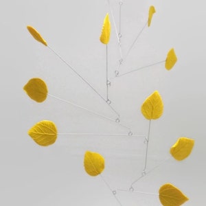 Leaf Mobile, Mobile Yellow Leaf, Modern Kinetic Mobile, Modern Yellow ...