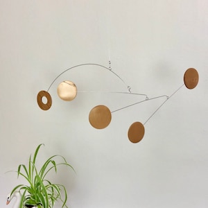 Gold Hanging Mobile, Kinetic Mobile, Art Mobile, Modern Mobile, Mid ...