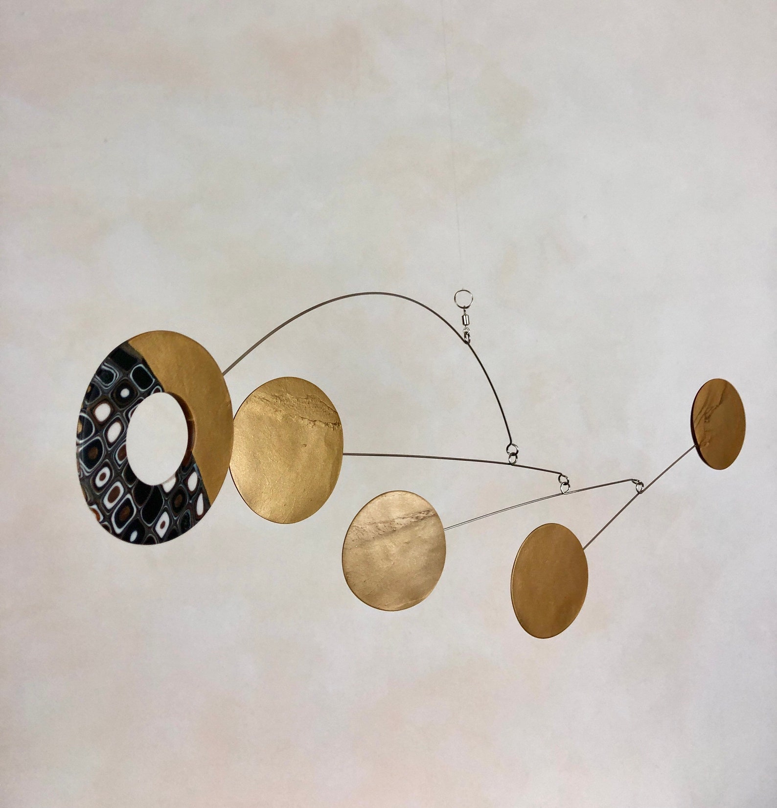 Gold Hanging Mobile, Kinetic Mobile, Art Mobile, Modern Mobile, Mid ...