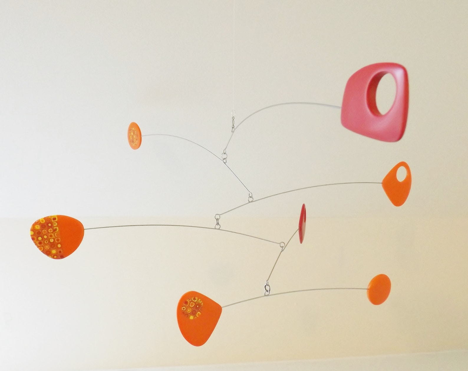 Modern Mobile Retro Orange Red Kinetic Hanging Mobile Mid | Etsy