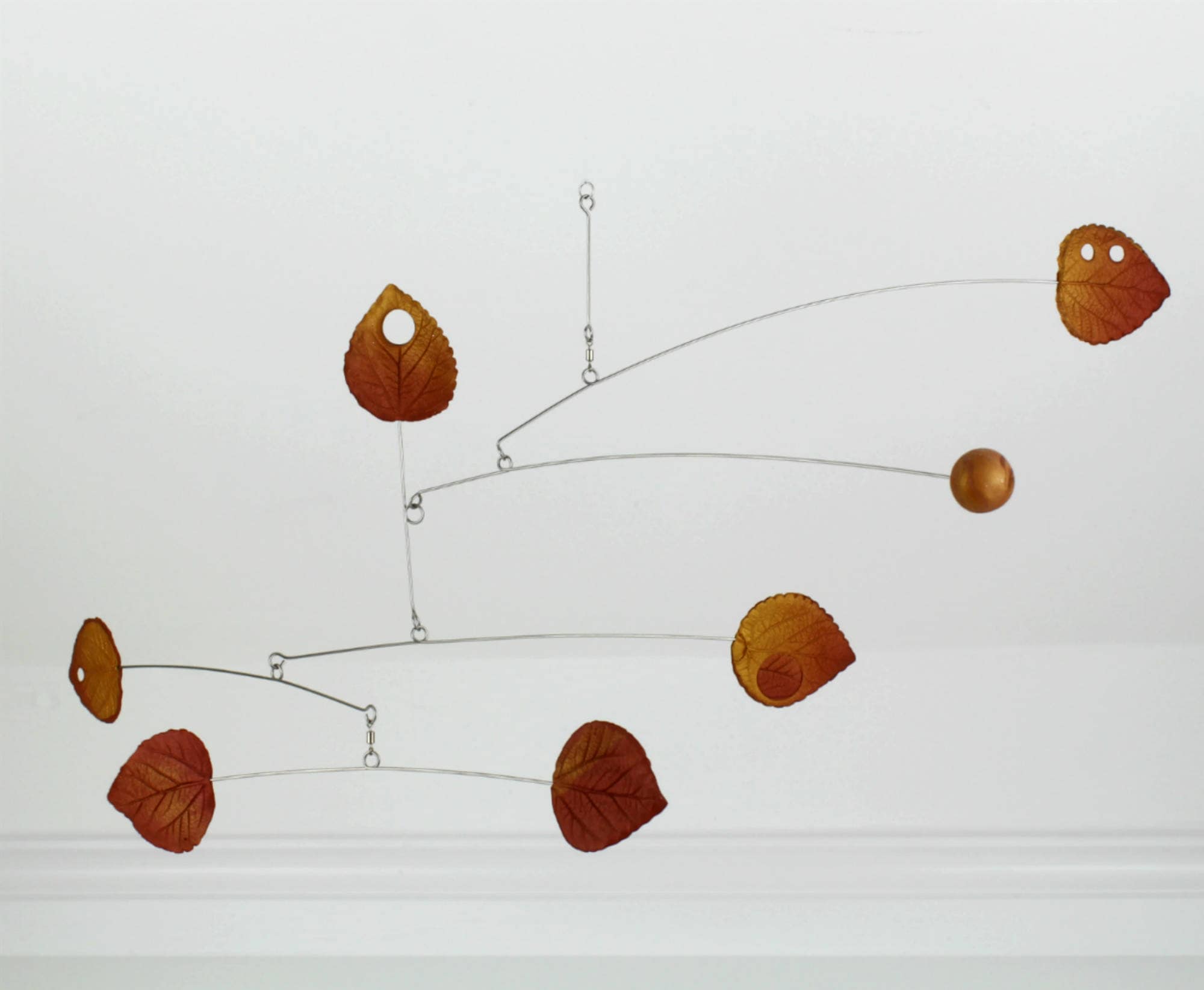 Mobile Kinetic Modern Mobile Copper Bronze Gold Leaf Modern Kinetic ...