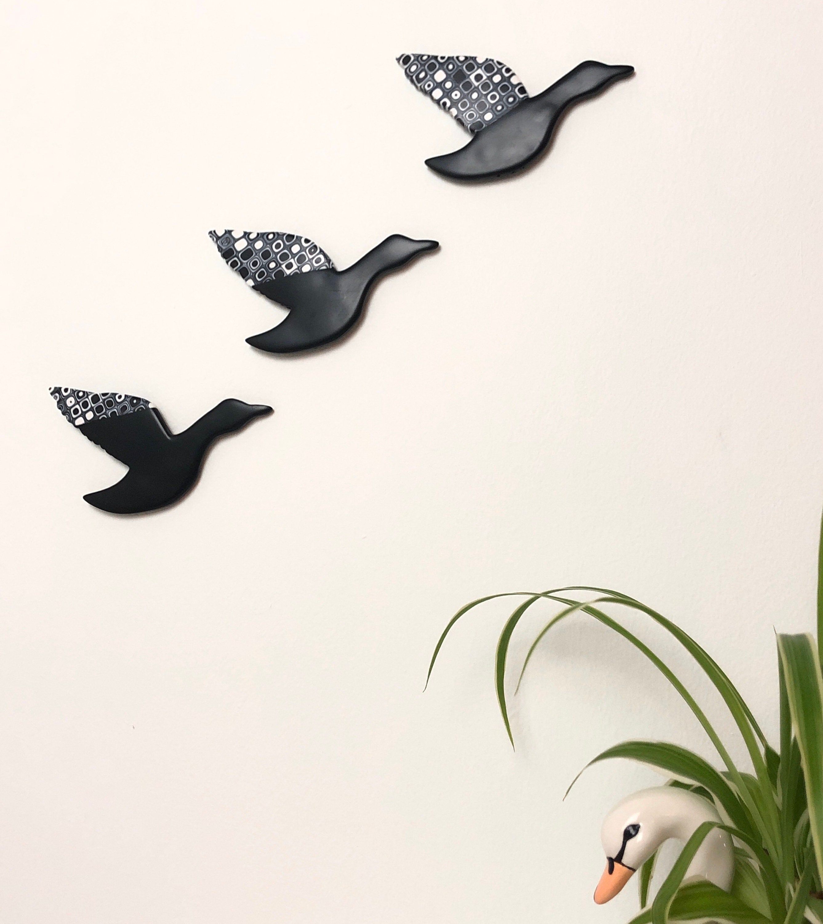 Flying Ducks, Wall Art, Mid Century Modern, Wall Hanging, Duck Decor ...