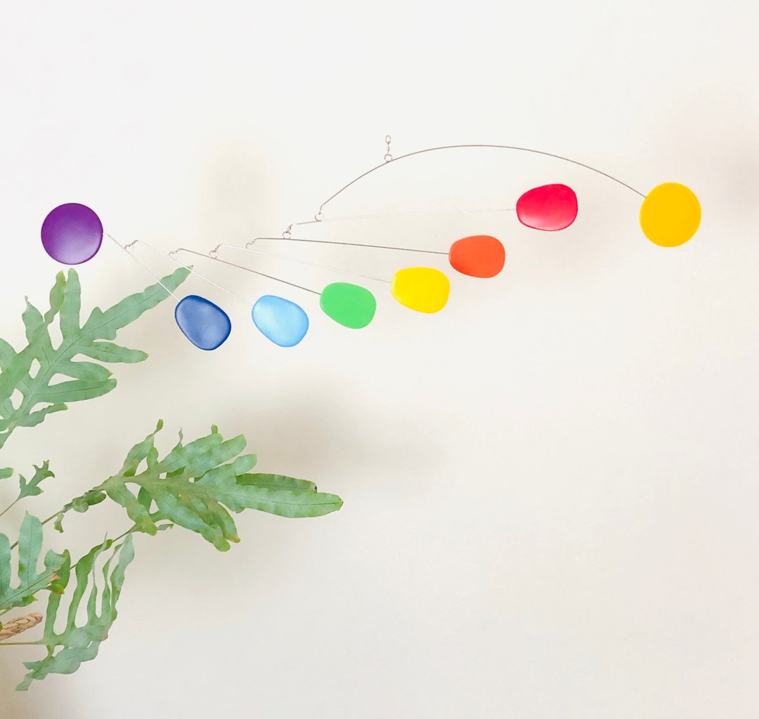 Rainbow Mobile, Rainbow, Baby Mobile, Rainbow Decor, Mid Century Modern ...