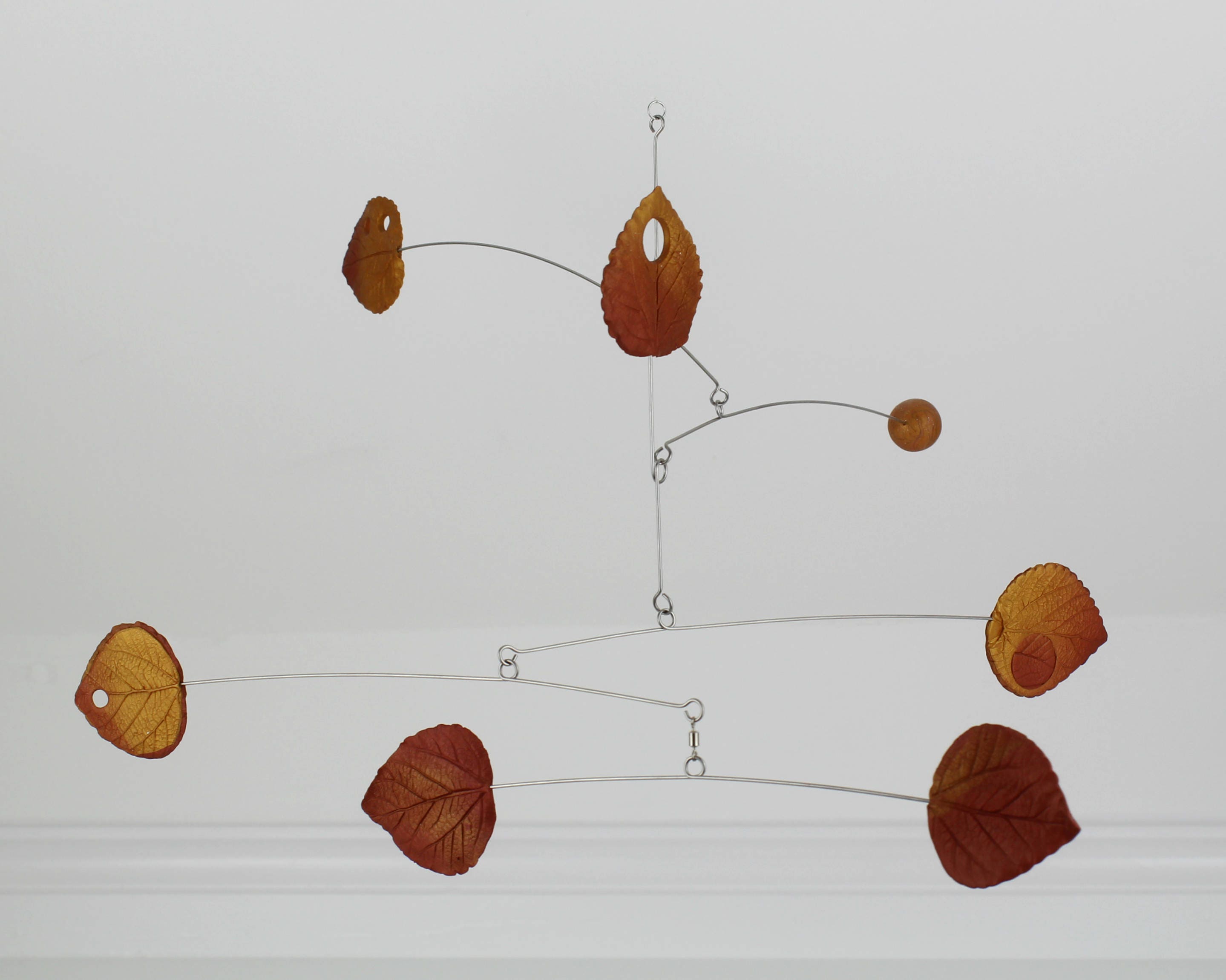 Mobile Kinetic Modern Mobile Copper Bronze Gold Leaf Modern Kinetic ...