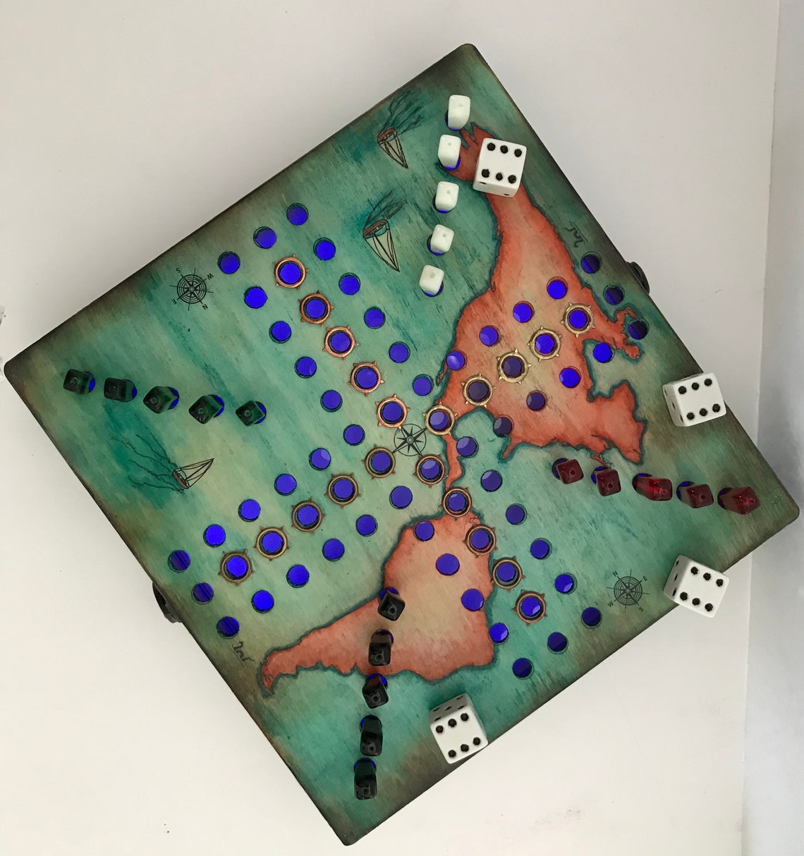 Aggravation Game, A.K.A Wahoo, Parcheesi, Gottcha Travel, Hand Made Old ...