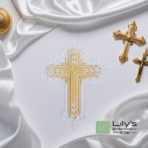 Elegant Cross Machine Embroidery Designs 3 Sizes - Etsy