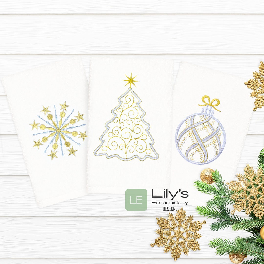 Christmas Machine Embroidery Designs | Christmas Tree Ornament & Star ...