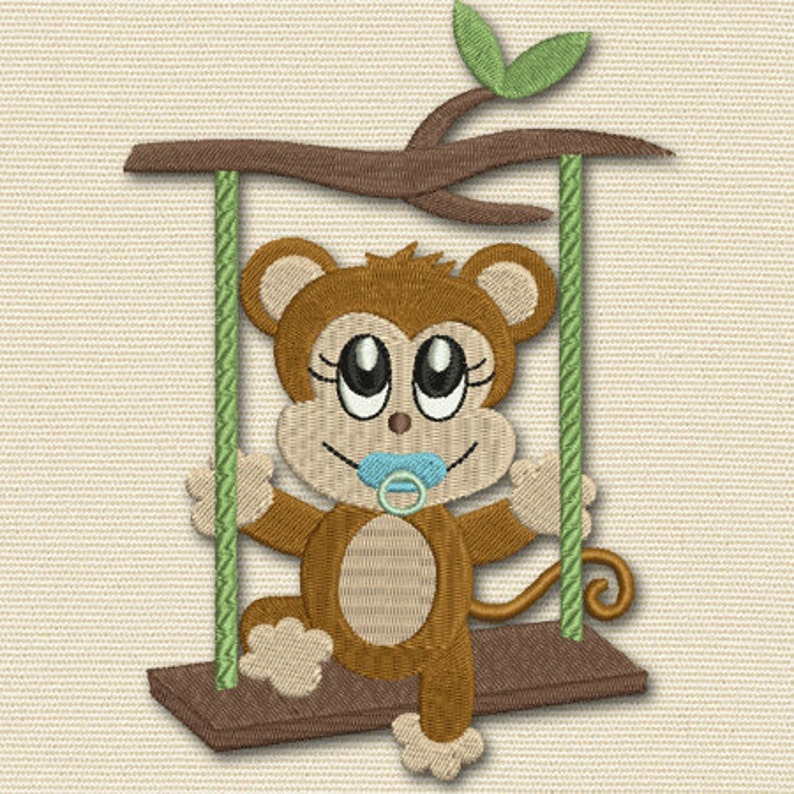 Jungle Babies Machine Embroidery Designs - 4"x 4" and 5" X 7" Hoop ...