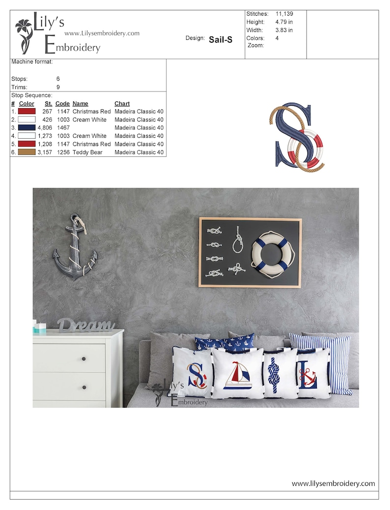 Nautical Machine Embroidery Designs - Sail Set of 4 in 3 Sizes (12 ...