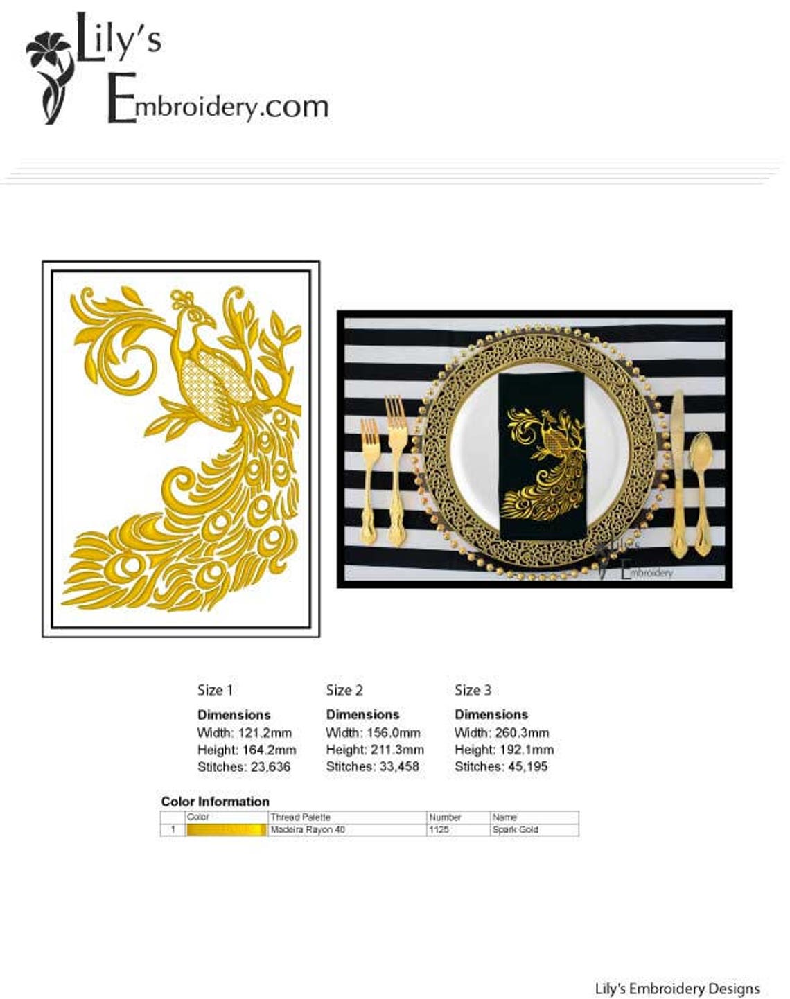 Peacock Machine Embroidery Design in 3 Sizes - Etsy