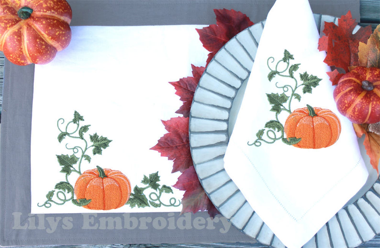 Machine Embroidery Designs Fall / Autumn Pumpkin Set of Two | Etsy