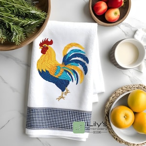 Rooster Machine Embroidery Design | Rustic Rooster - 5 Sizes - Etsy