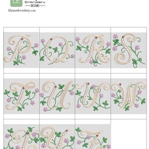 Elegant Floral Alphabet Monogram Font Machine Embroidery Designs ...