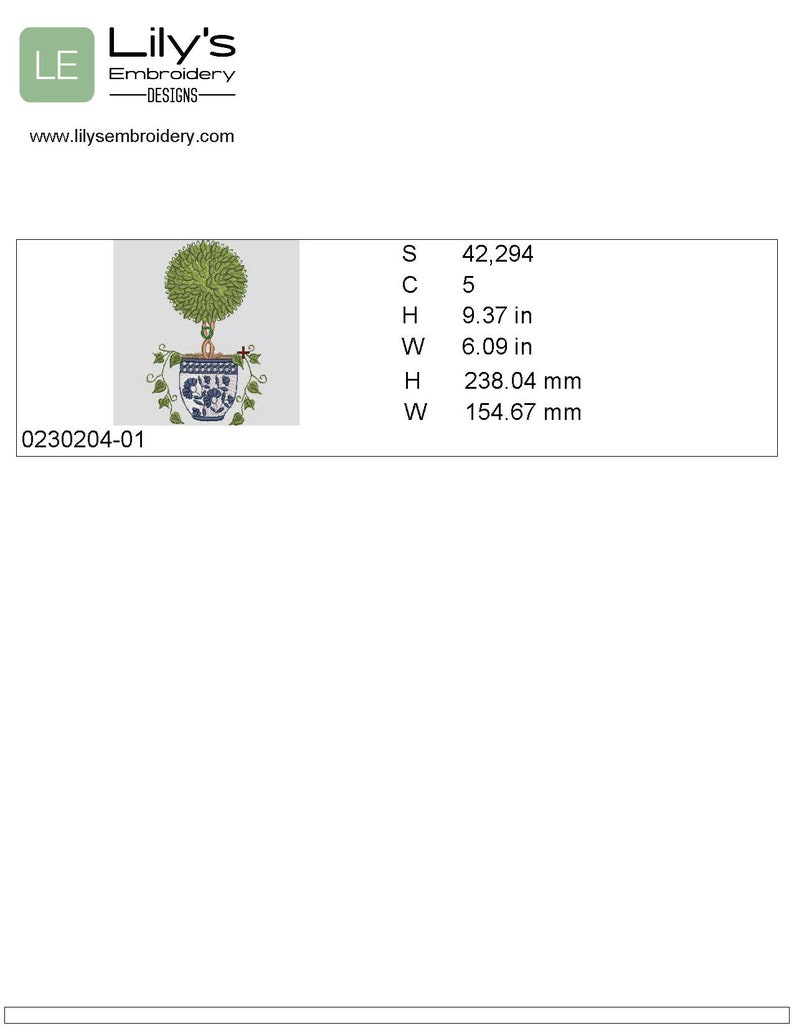 Topiary Machine Embroidery Design Large for Mega Hoop - Etsy