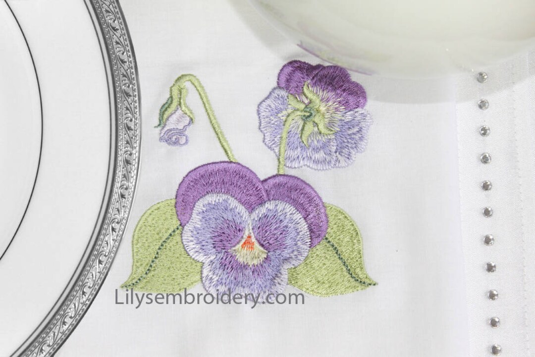 Machine Embroidery Design - Pansy # 3 Machine Embroidery Design - Etsy