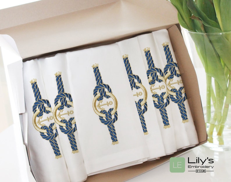Nautical Rope Knot Anchor Machine Embroidery Design - 3 Sizes - Etsy