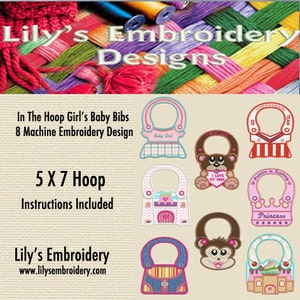 Completely Made in the Hoop Baby Bibs (5X 7 Hoop) Machine Embroidery ...