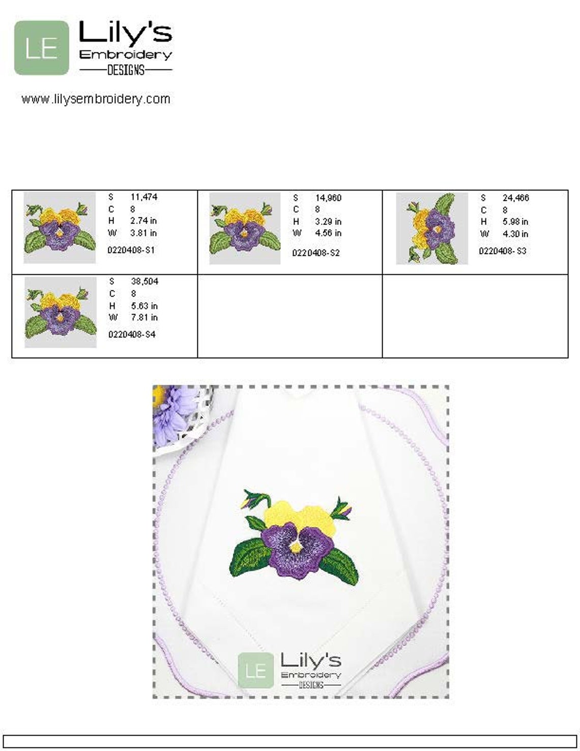 Pansy Machine Embroidery Design Machine Embroidery Designs | Etsy