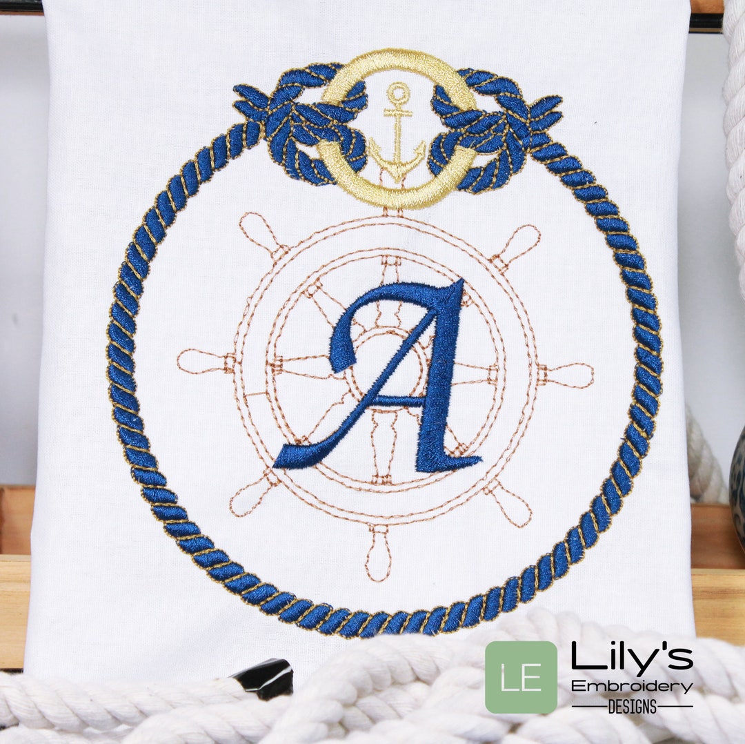 Nautical Rope Anchor Alphabet Font Machine Embroidery Designs - Etsy