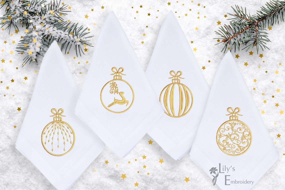 Machine Embroidery Design - 5 Christmas Balls Machine Embroidery ...