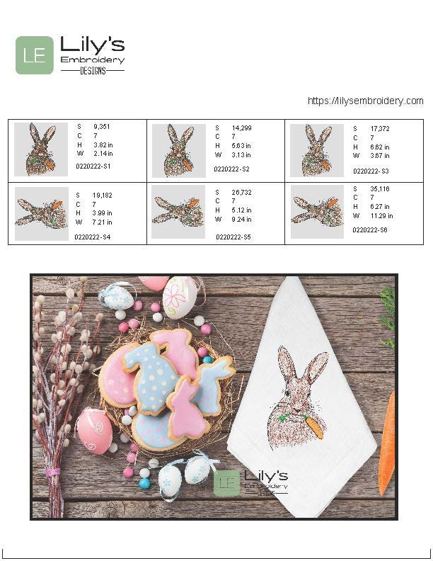 Spring Rabbit Machine Embroidery Design Sweet Bunny Machine - Etsy